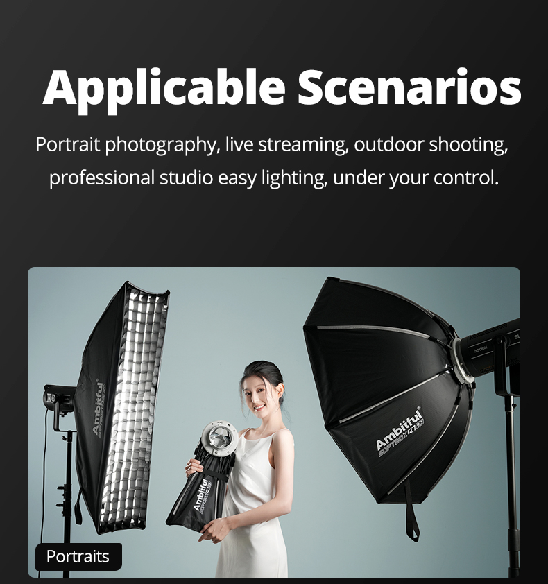 AMBITFUL Q7 series Softbox 55 ซม.65 ซม.90 ซม.60X90 ซม.30X120 ซม.Quick ...