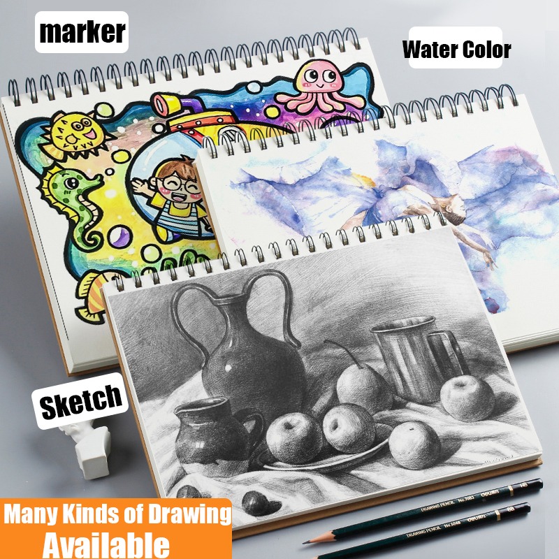 sketchbook สมุดสเก็ตช์ 60 หน้า A6/A5/16K/A4/8K/A3 สมุดวาดรูปแบบเกลียว สมุดวาดภาพ สำหรับทุกคน ...