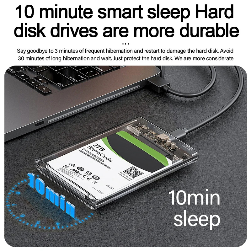 USB3.1 External HDD Case 2.5 นิ้วClear Hard Drive Enclosure Fast 6Gbps ...