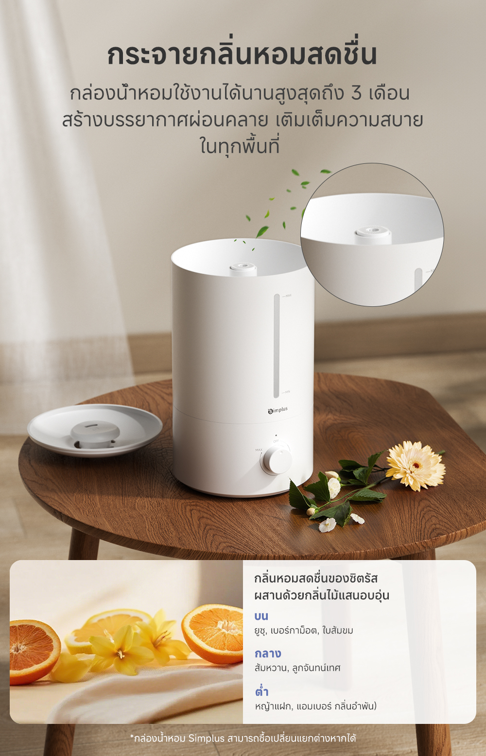 Simplus Humidifier เครื่องเพิ่มความชื้น ถังน้ำใหญ่ 4.5L พ่นไอน้ำ 300 ...