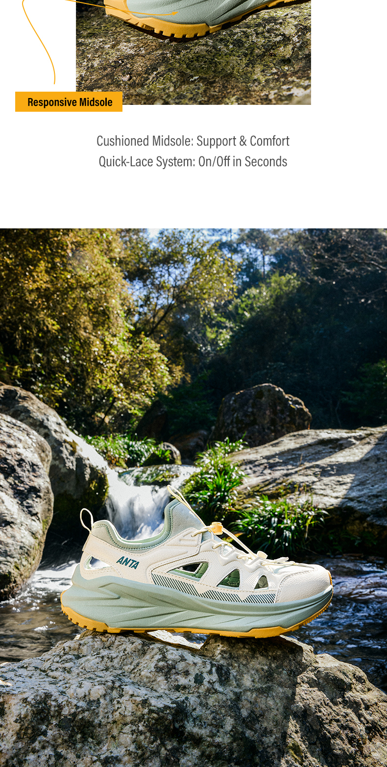 ANTA Men River Trekking Shoes รองเท้าแตะกีฬาพื้นนุ่มฤดูร้อน รองเท้าเดิน ...