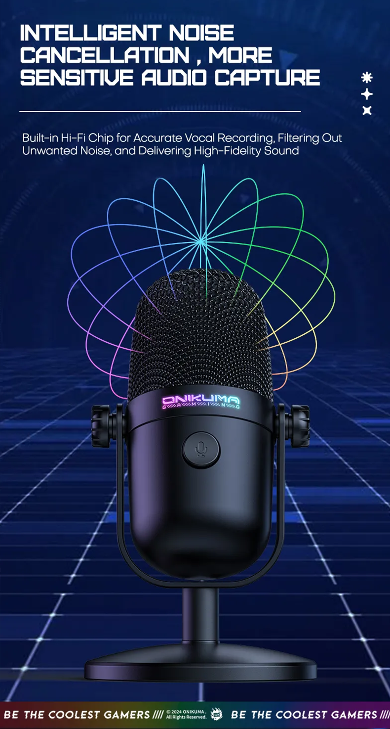 ONIKUMA M830 USB MICROPHONE ไมโครโฟนตั้งโต๊ะ ไมค์มีสาย ไมโครโฟนมีสาย ...