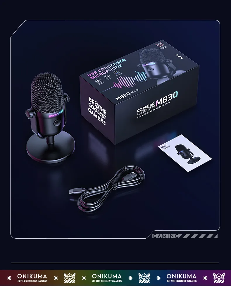 ONIKUMA M830 USB MICROPHONE ไมโครโฟนตั้งโต๊ะ ไมค์มีสาย ไมโครโฟนมีสาย ...