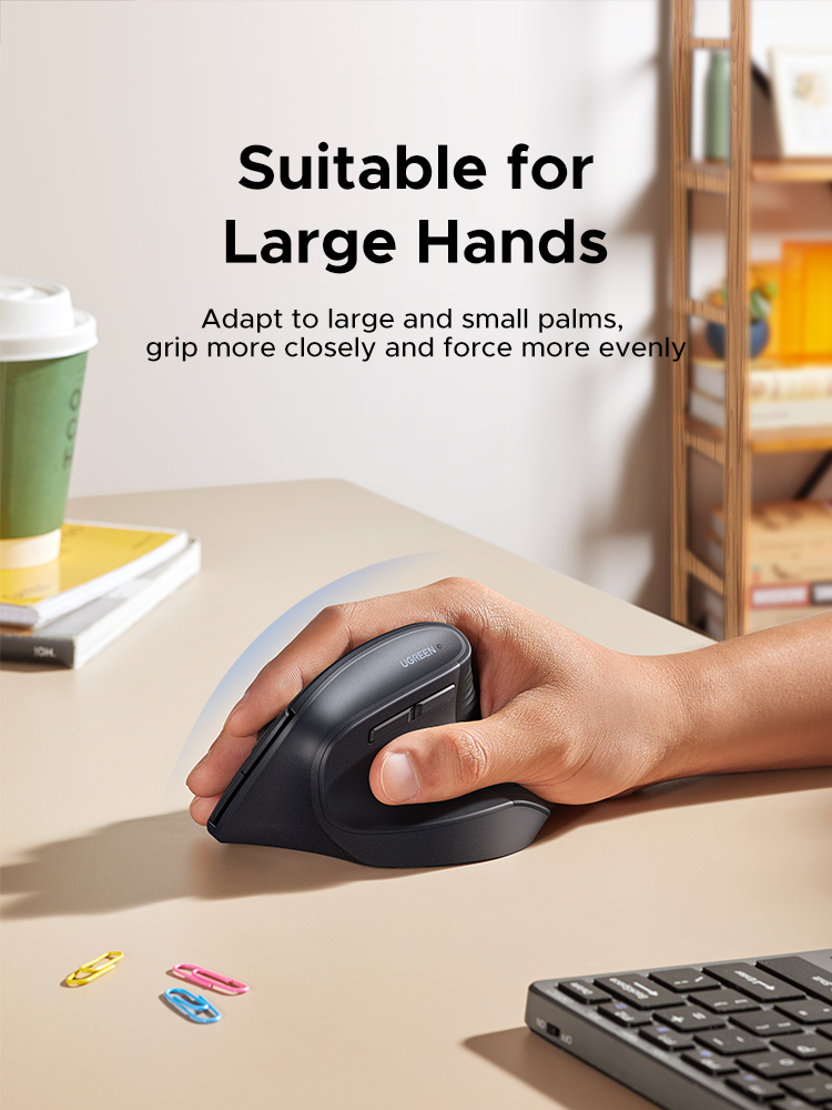 Ugreen เมาส์ไร้สาย ออกแบบตามสรีรศาสตร์ 5 ปุ่มเสียงเงียบ Wireless Mouse 2.4G พร้อมตัวรับสัญญาณ ...