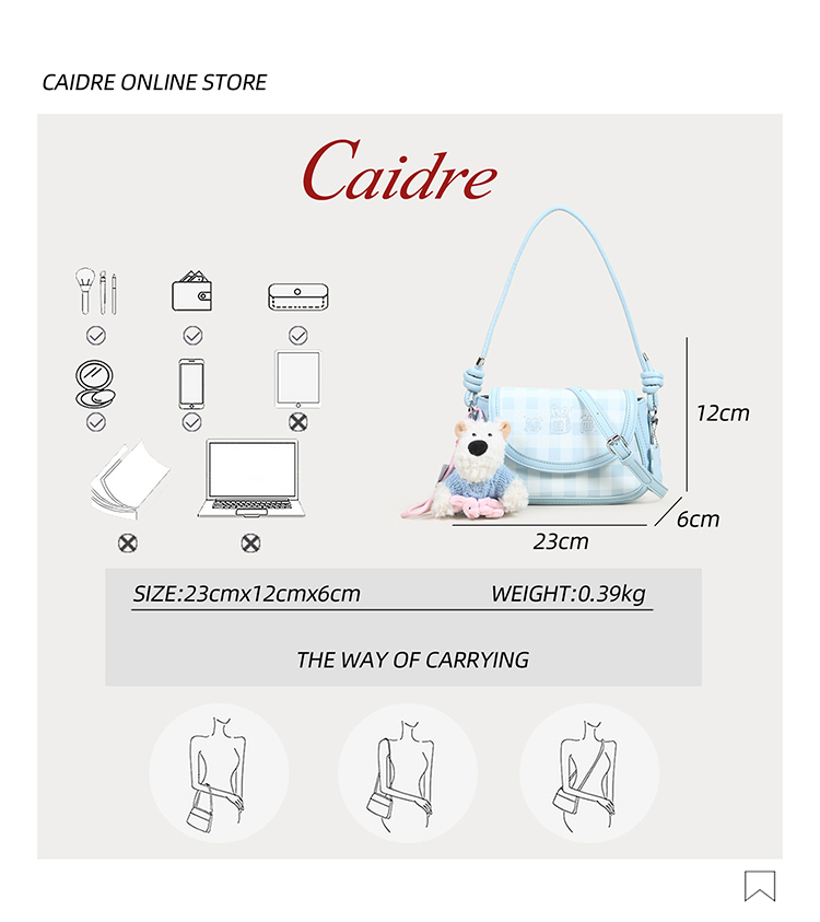 Caidre Messenger Bag Girl Commuter Saddle Bag Niche Shoulder Armpit Bag ...