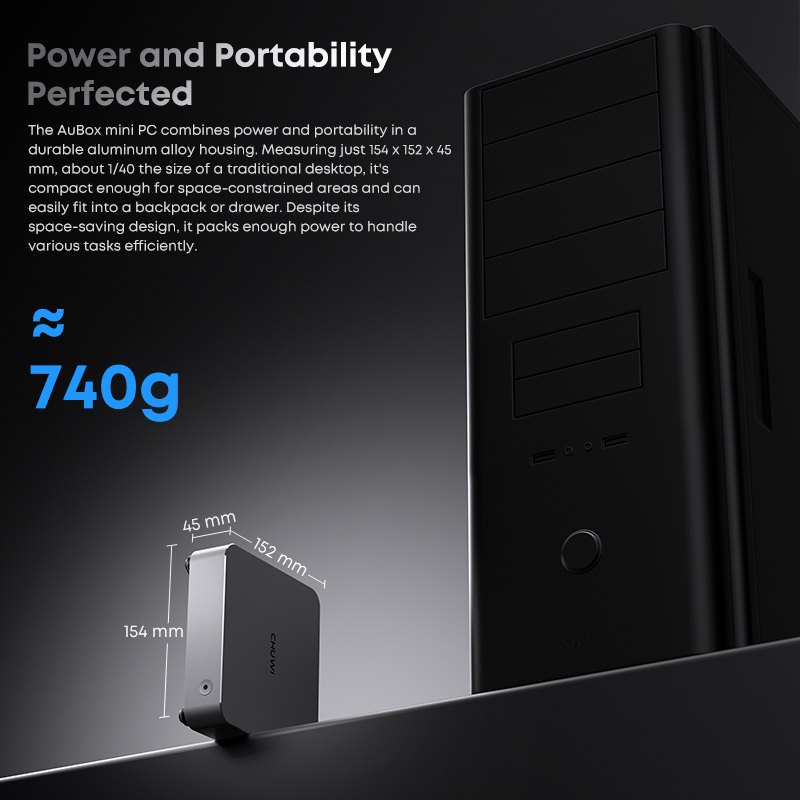 CHUWI AuBox Mini PC AMD Ryzen R7-8745 16GB DDR5 512GB SSD Windows 11 ...