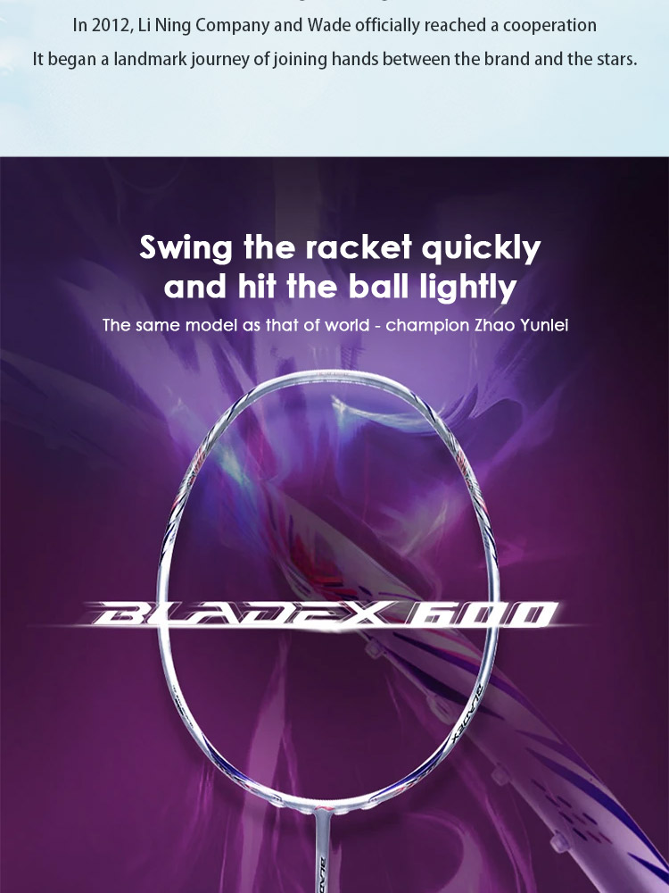 LI-NING BLADEX 600(4U) ไม้แบดมินตัน Unisex Speed-Oriented Single Racquet คาร์บอนไฟเบอร์ AYPT341 ...