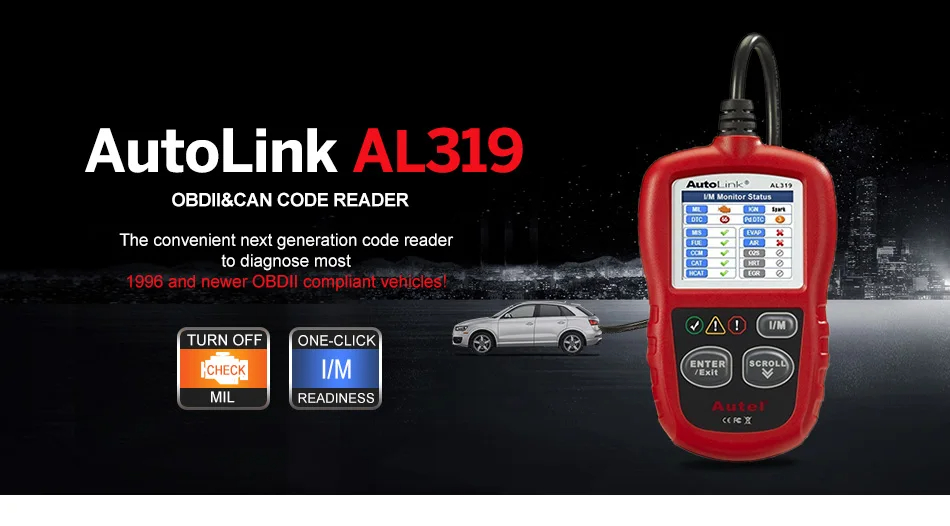Autel AutoLink al319 เครื่องอ่านรหัสอัตโนมัติ OBD2 เครื่องมือวินิจฉัย ...