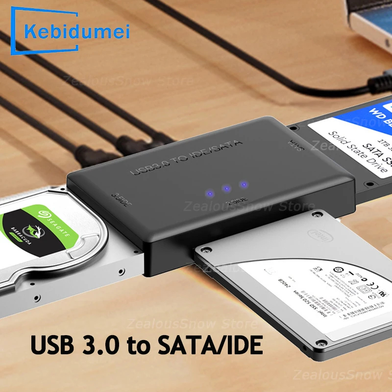 SATA/IDE to USB 3.0 Hard Disk Adapter Hard Drive Reader สําหรับ 3.5 2.5 ...