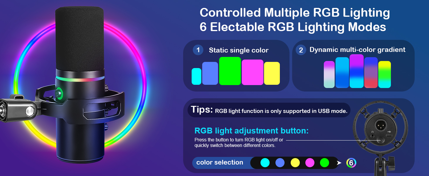 NEXMIC WM8 Dual USB/XLR คอนเดนเซอร์ไมโครโฟน 1 คีย์เสียงรบกวน Cancel ...