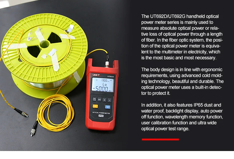 UNI-T UT692D UT692G เครื่องทดสอบไฟเบอร์ออปติกความแม่นยําสูง -70 ~ + 10dBm เครื่องมือวัดสัญญาณแสง ...