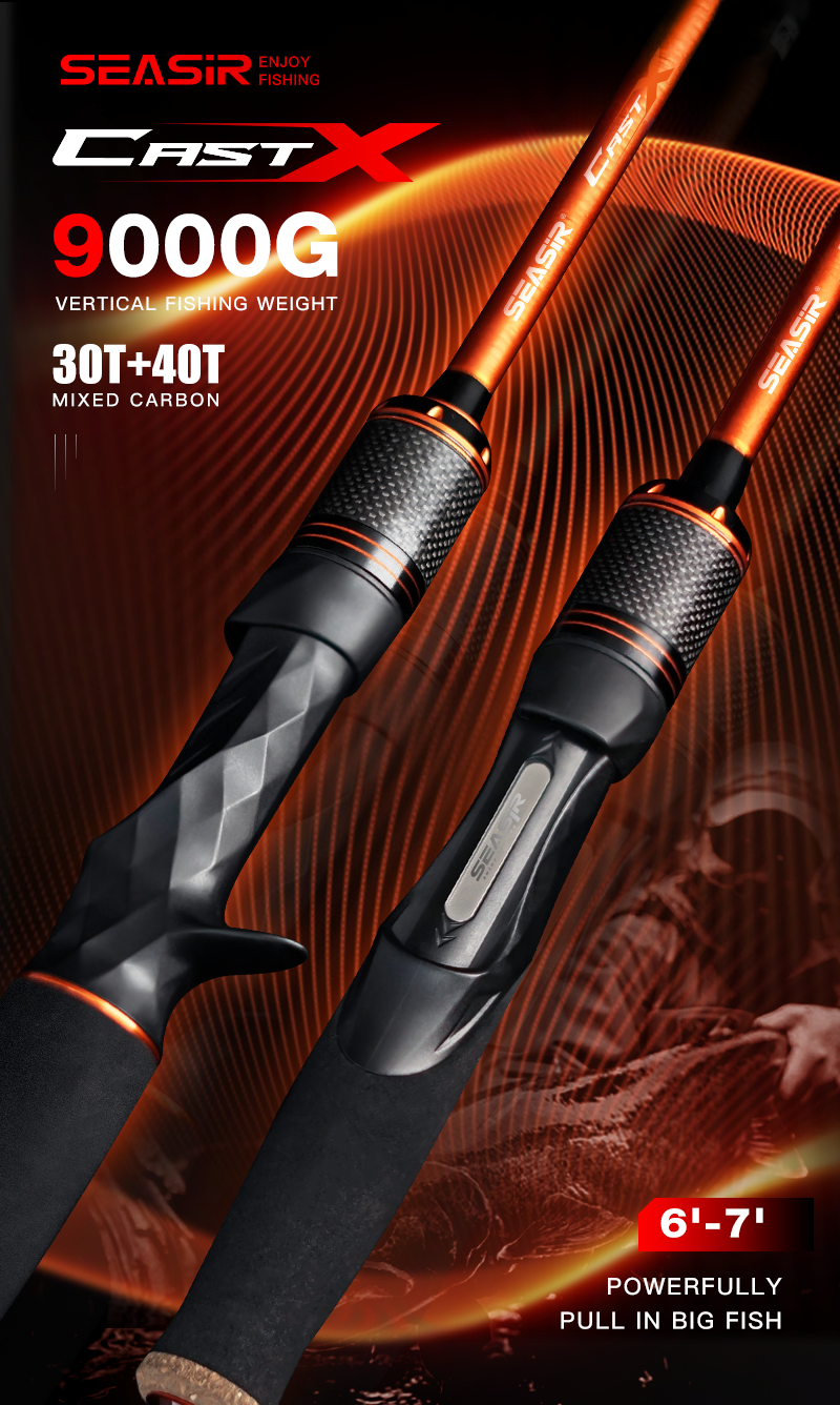 SEASIR Cast X เบ็ดตกปลาคาร์บอนไฟเบอร์ 1.83M-2.1M Zirconia ท่องเที่ยว ...