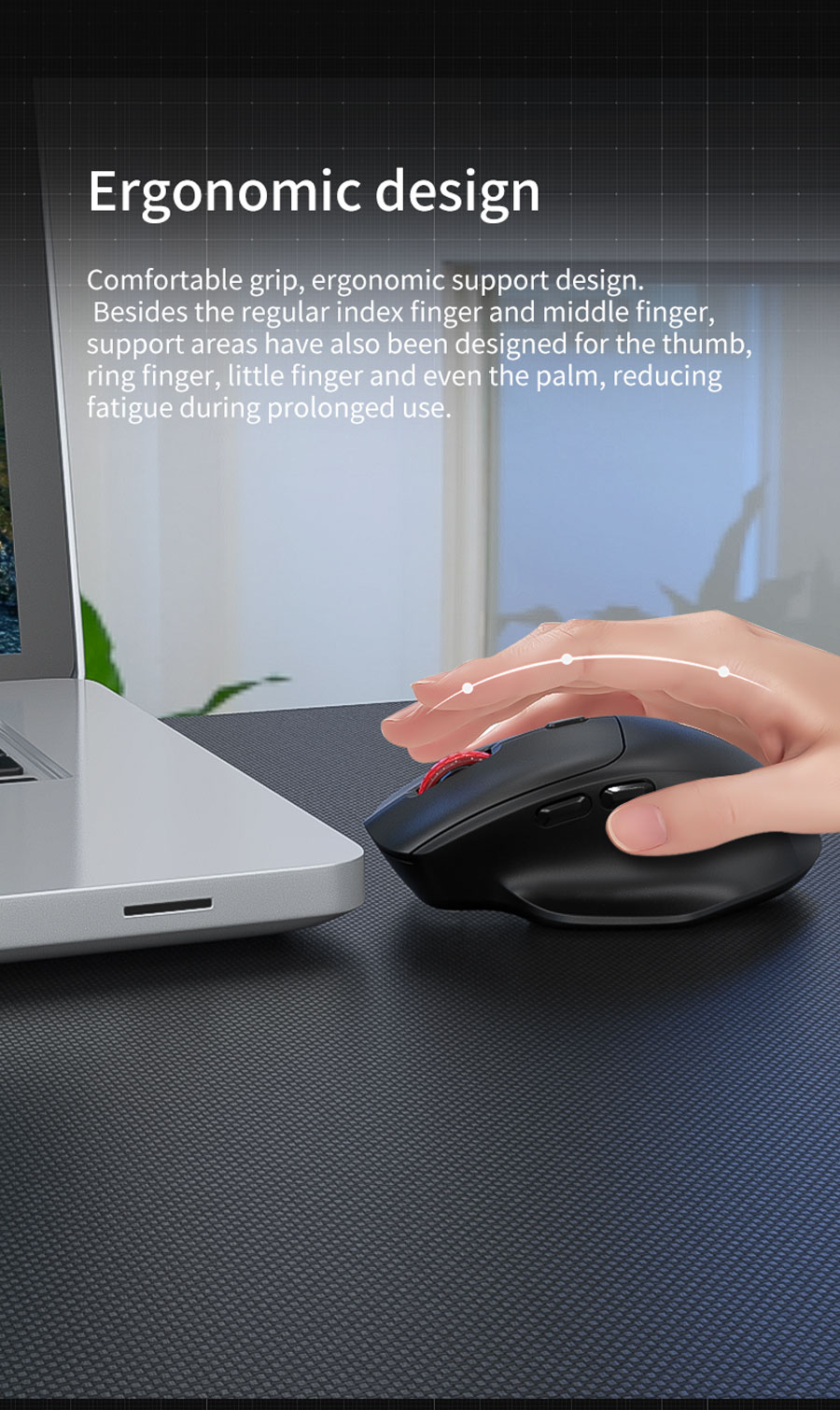 เลโนโว N230 เมาส์บลูทูธพร้อมปุ่มปรับแต่งอายุการใช้งานแบตเตอรี่ยาวนานที่มีความหน่วงต่ํา และด้าม ...