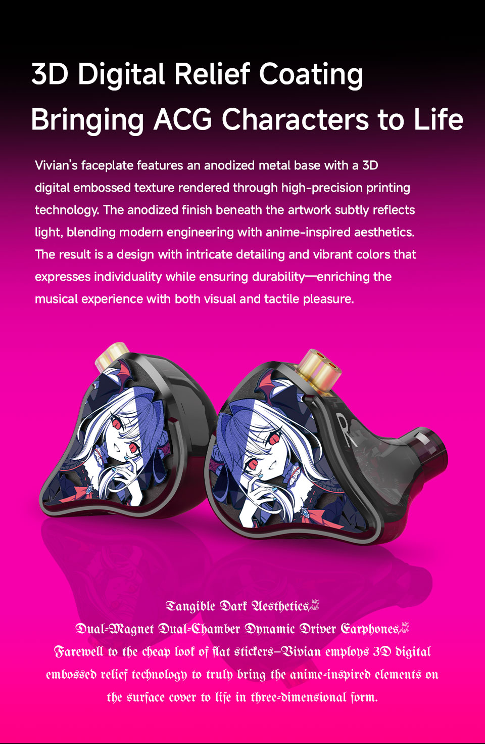 CVJ Vivian 3D Digital Relief Coating 耳机 - 双ฉุด动高解度 Hi-Fi 音 | Shopee ...