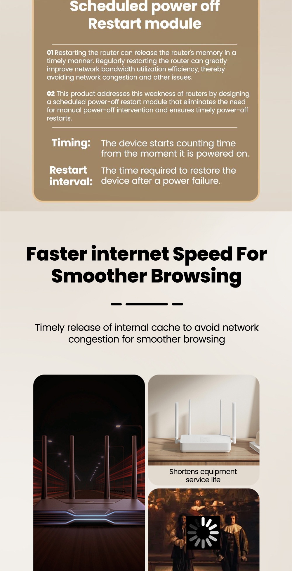 Router Timed Restart Controller โมเด็มออปติคอล WiFi แหล่งจ่ายไฟ Router ...