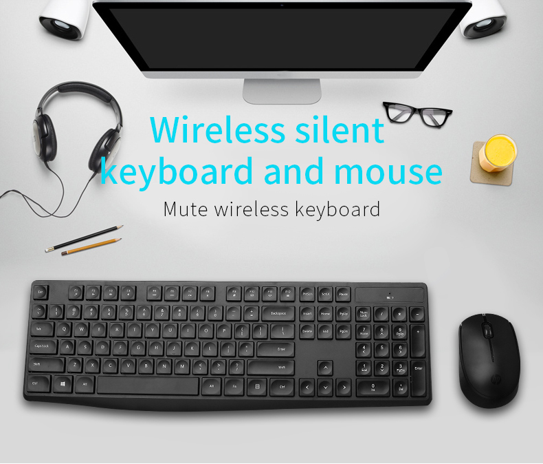 คีย์บอร์ดและเมาส์ไร้สาย HP | ปุ่ม 104 ปุ่มป้องกันการรั่วไหล + ปุ่ม ...