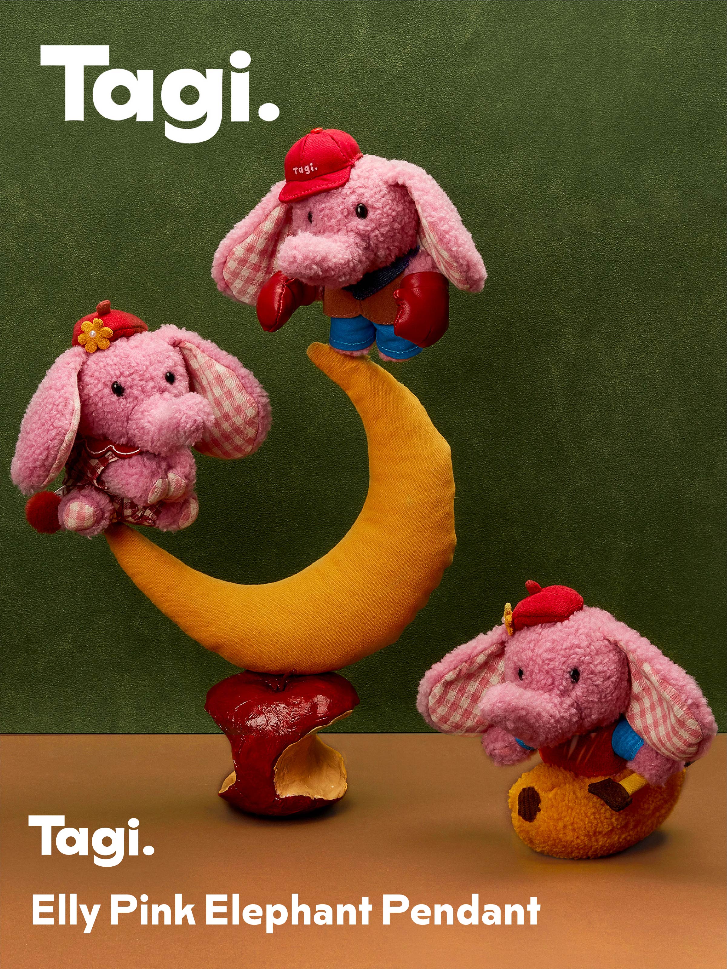 Tagi. "Thai Thai" Elly Pink Elephant Pendant พวงกุญแจตุ๊กตาช้างชมพูขนนุ่ม เอลลี่ | Shopee Thailand