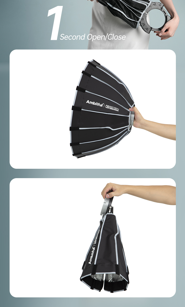 Ambitful Q9 Series Softbox Q9-60 Q9-90 Q9-120 Quick Release Parabolic ...