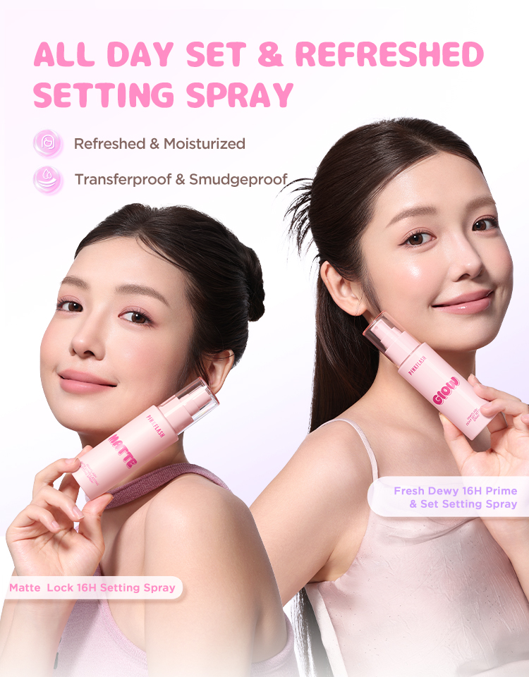 【ใหม่】PINKFLASH All Day Set & Refreshed Setting Spray Longwear 16H ...
