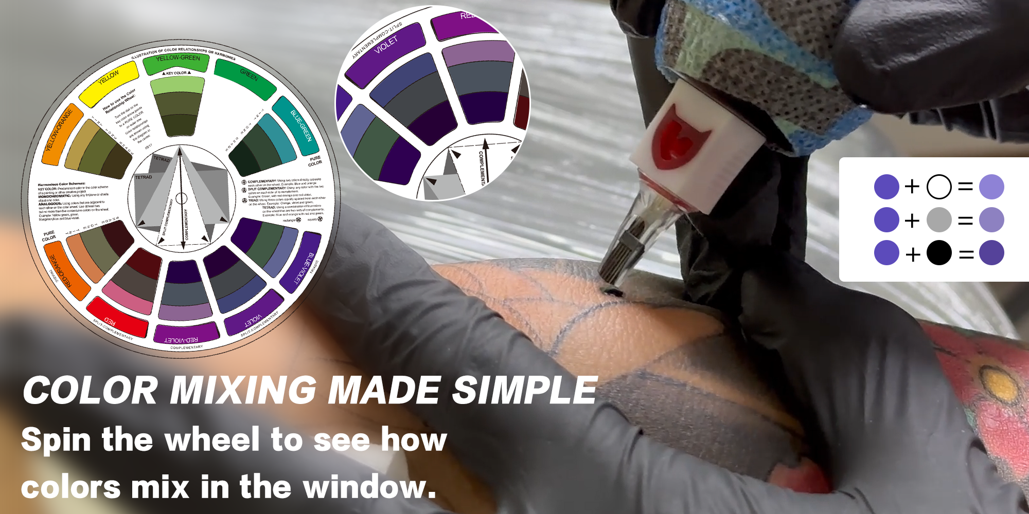 Tattoo Color wheel card,Pigment Color Wheel สําหรับ Mixture of Pigments ...