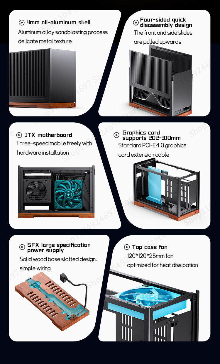 JONSBO T9 อลูมิเนียมอัลลอยด์ ITX กรณีคอมพิวเตอร์เดสก์ท็อปโฮสต์ MESH Case ง่ายต่อการวางความจุ ...