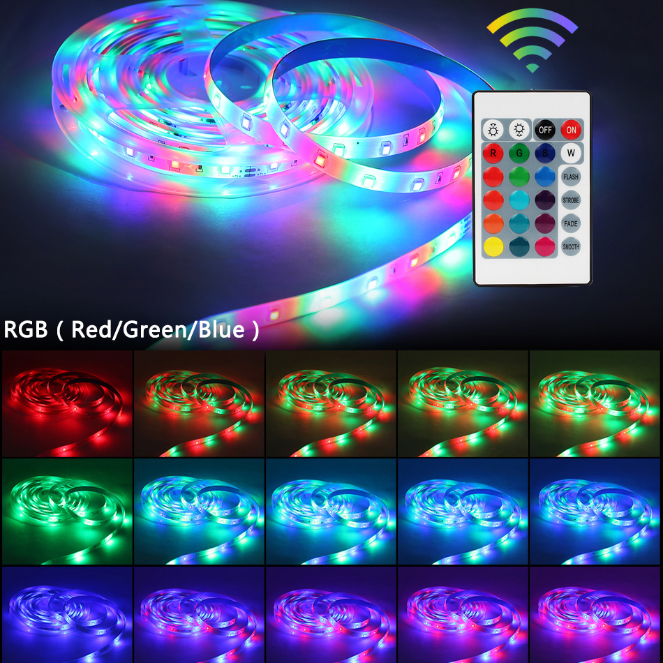 ไฟ LED Strip 5V USB SMD2835 LED Strip TV Backlight 1M 2M 3M 4M 5M DIY ...