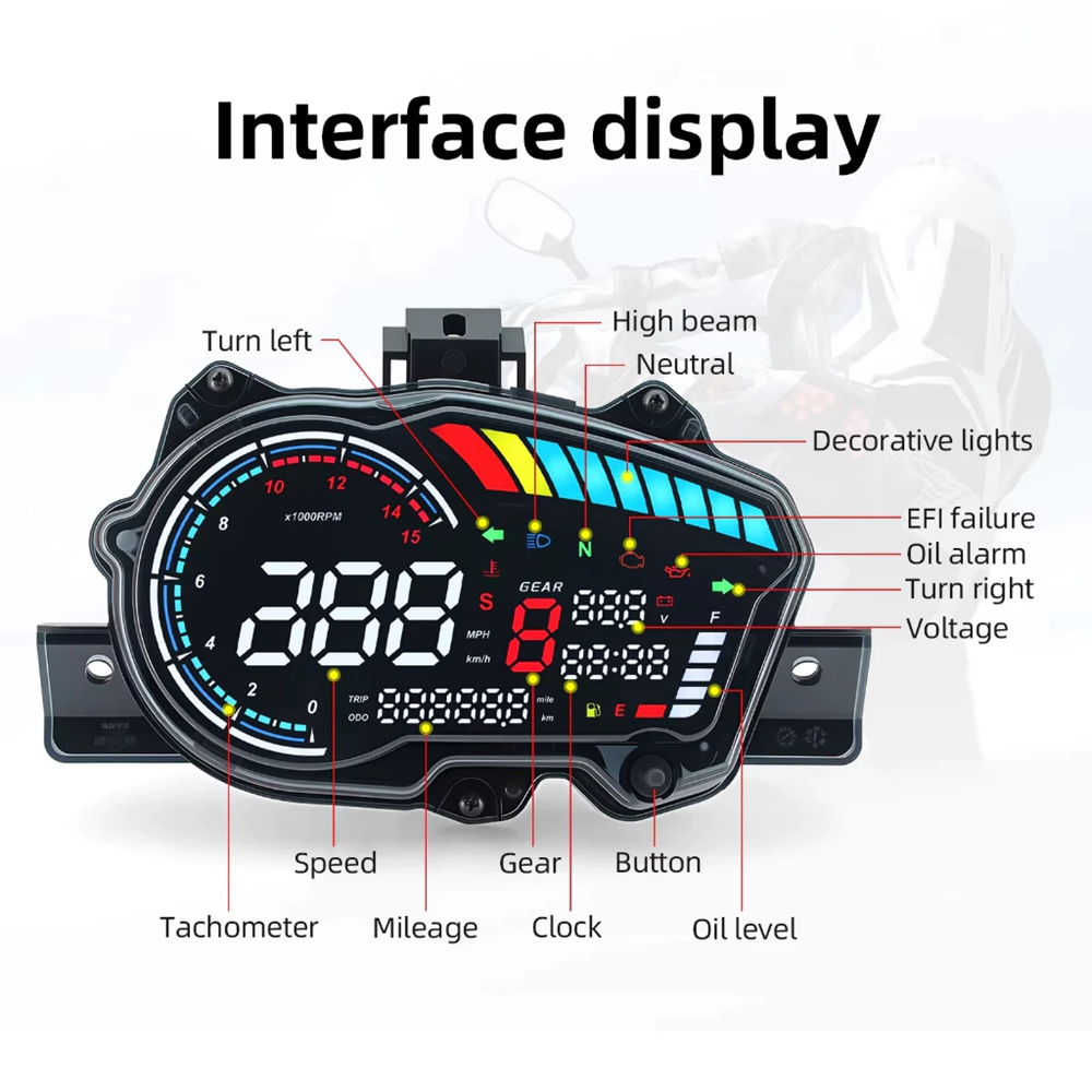 ใหม่ Y15ZR V1 รถจักรยานยนต์ Speedometer Digital Meter, สําหรับ Yamaha ...