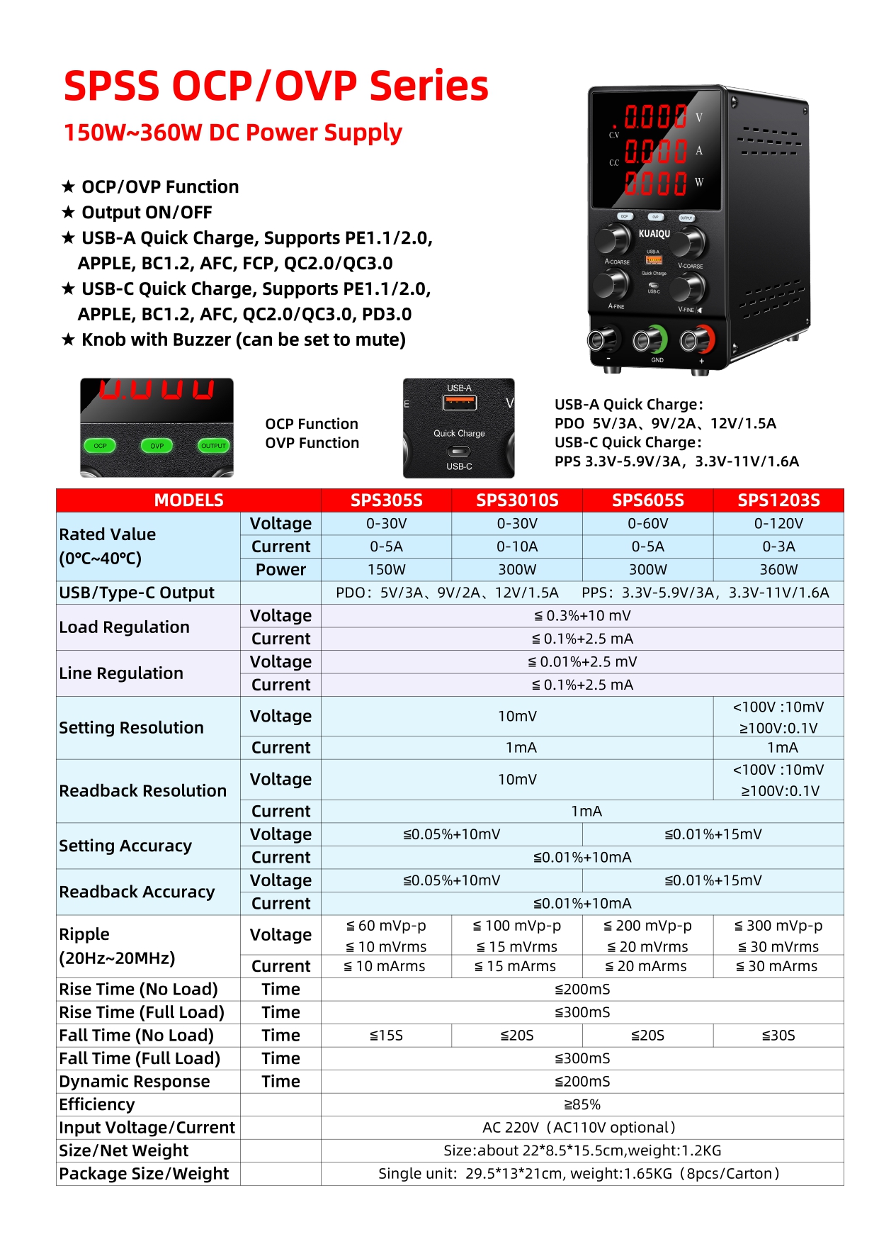 NICE-POWER 24 volt Lab DC Power Supply DC 30V 10A Adjustable Voltage Stabilizer Bench Source for ...