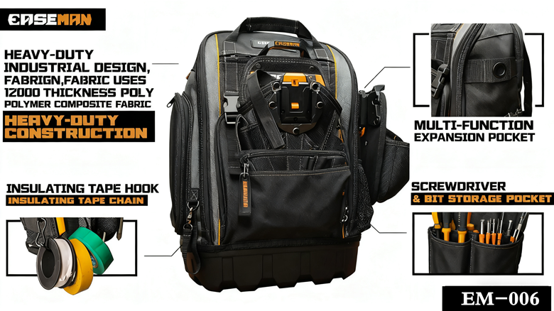 Easeman EM-006 กระเป๋าเป้สะพายหลัง แบบหนา อเนกประสงค์ ทนทาน แขวนเร็ว สําหรับช่างไฟฟ้า | Shopee ...