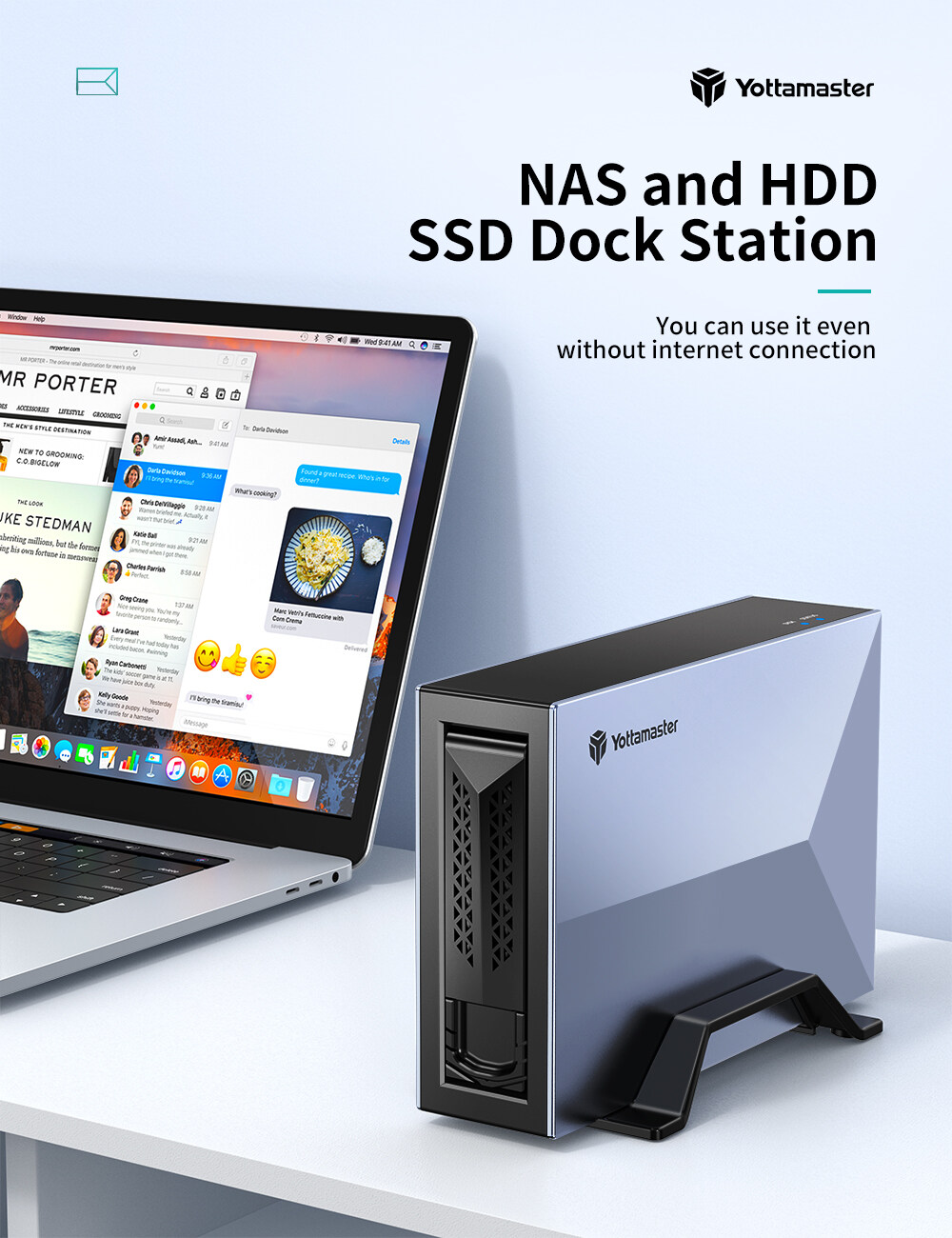 Yottamaster DM3 2.5/3.5HDD/SDD NAS Storage ARM Quad-Core Cortex-A55 สูง ...
