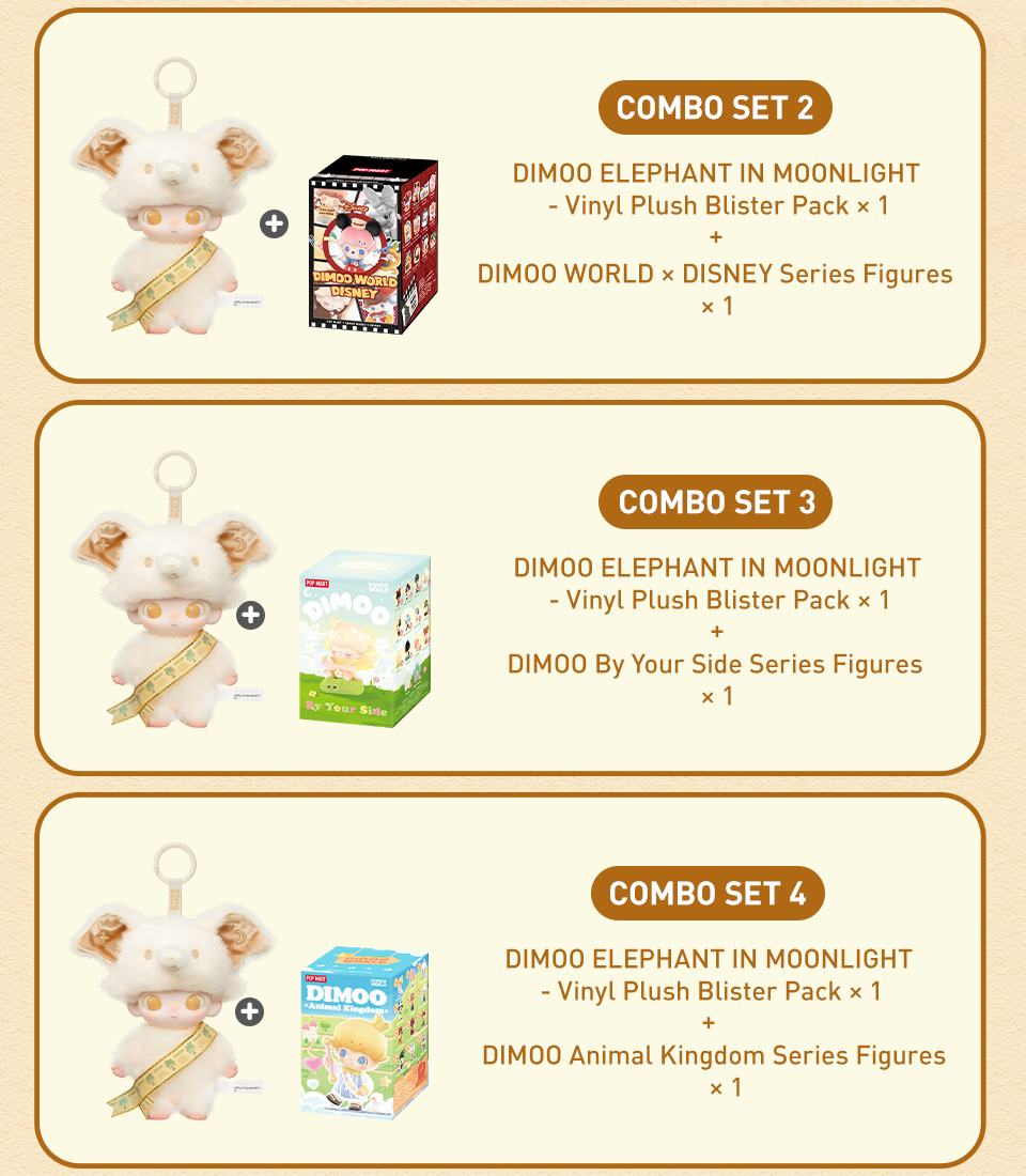 POP MART DIMOO ELEPHANT IN MOONLIGHT - Vinyl Plush Blister Pack Combo ...