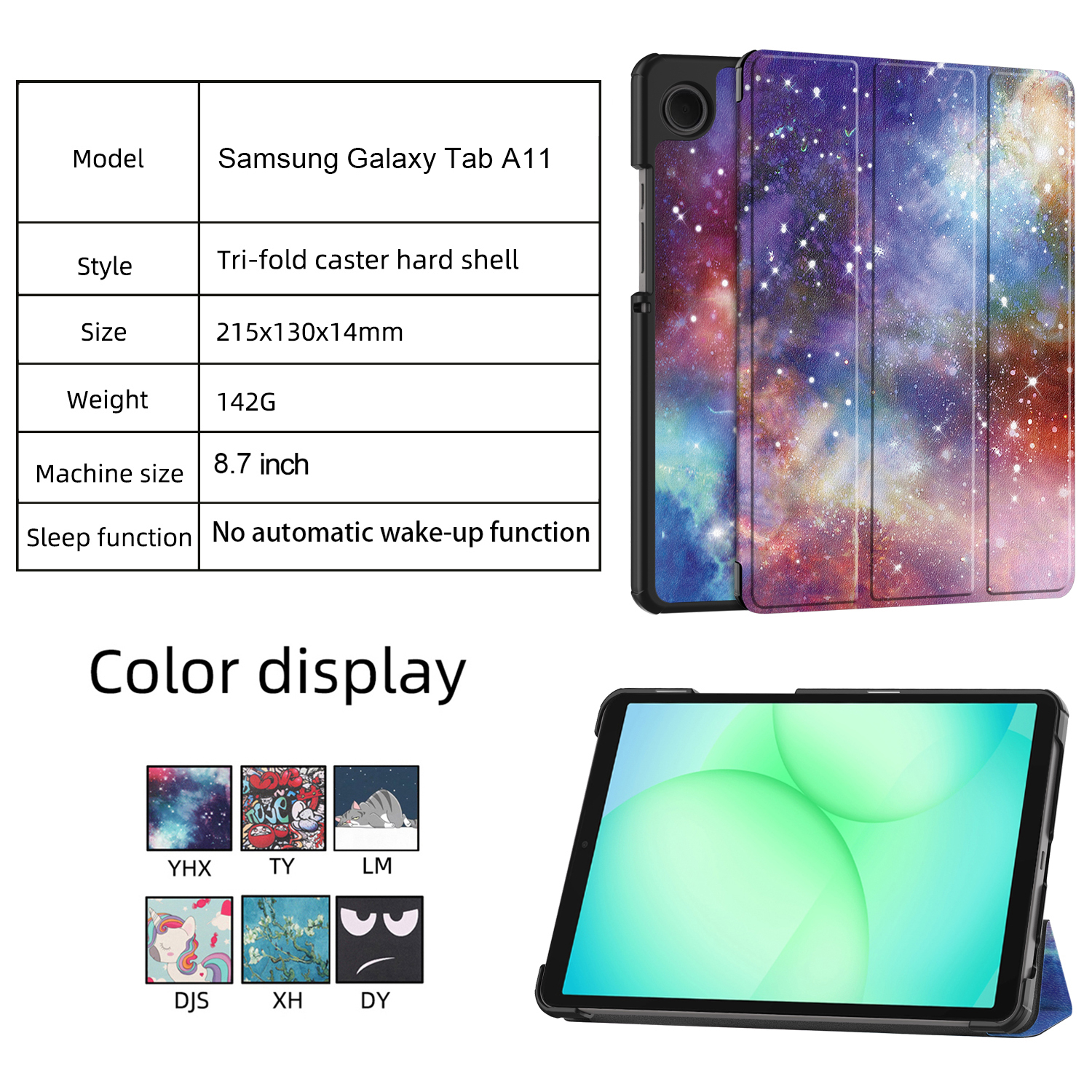 Tri-fold Stand Case สําหรับ SAMSUNG Galaxy Tab A11 (8.7") Wi-Fi SM-X133 ...