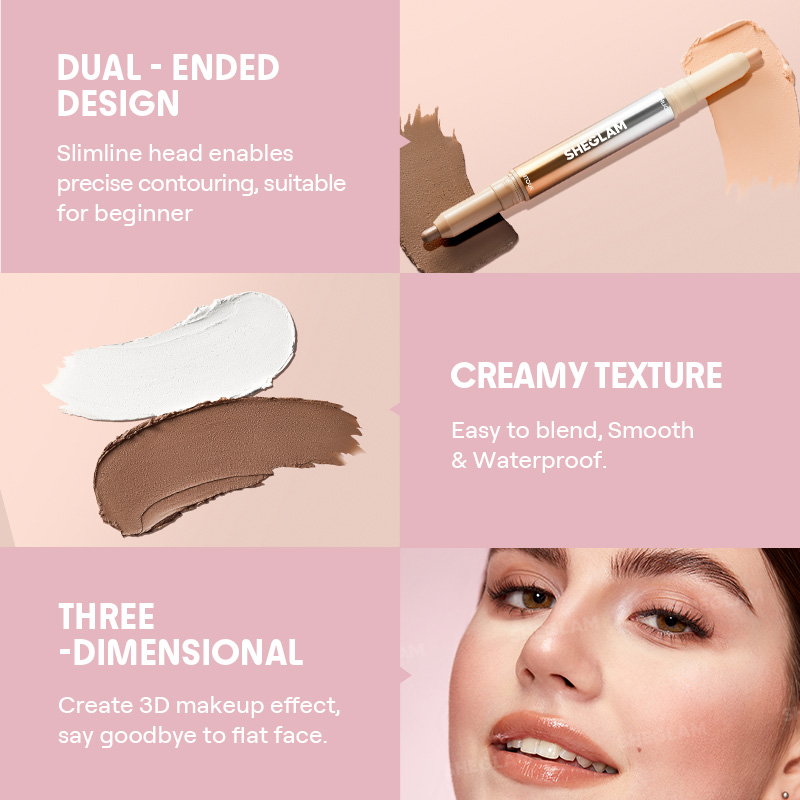 Sheglam Fine Line 2-In-1 Nose Contour & Highlight Pen-2-Color Contour ...