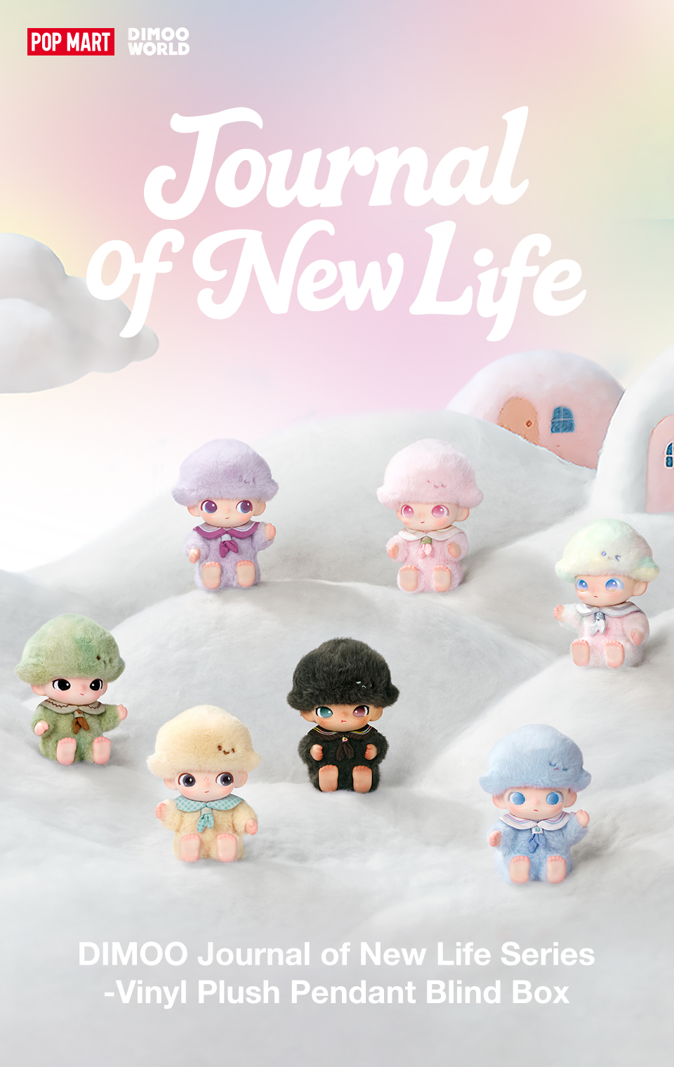 POP MART DIMOO Journal of New Life Series-Vinyl Plush Pendant Blind Box ...
