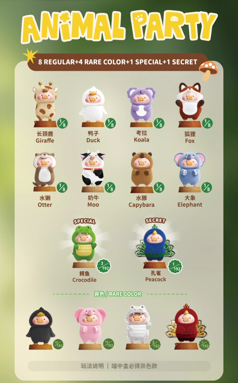 ⚡เตรียมการจัดส่ง⚡กล่องสุ่ม หมูกระป๋อง LuLu Animal Party Series Mystery ...