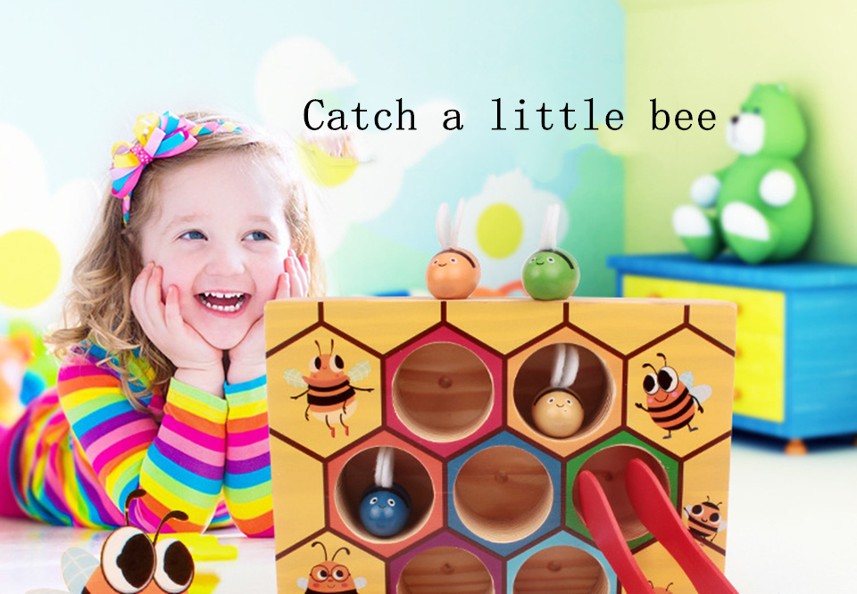 Treeyear ขอToddler Fine Motor Skill Toy, Clamp Bee to Hive Matching ...