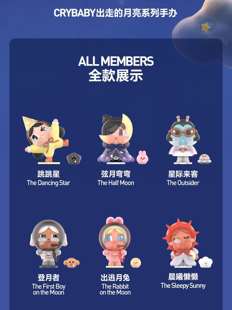 【คลังสินค้าพร้อม】Crying To The Moon Series Mystery Box Decorative Gift ...