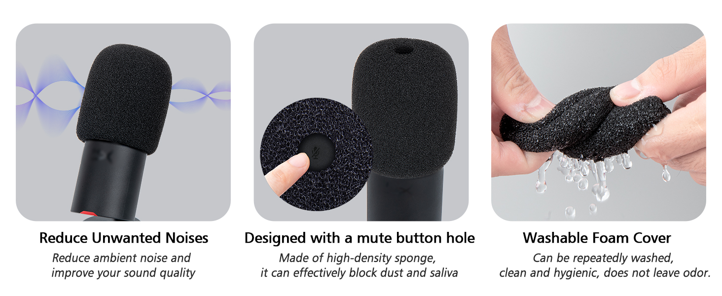 HyperX Solocast 2 ไมโครโฟน Pop Filter กระจก - ฝาครอบโฟมไมค์สําหรับเล่น ...