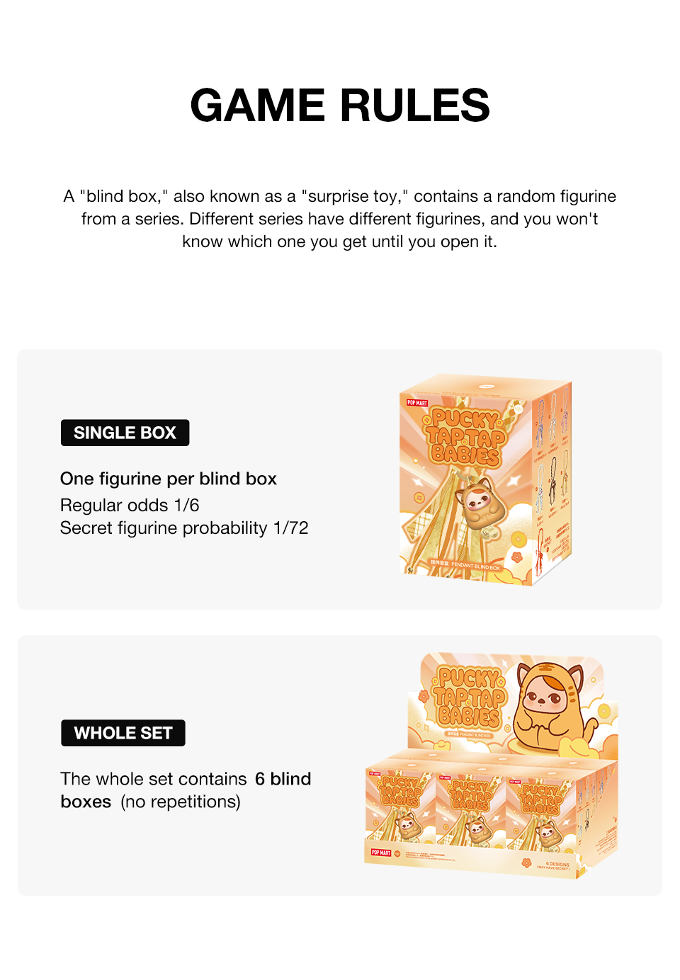 POP MART Pucky Tap Tap Babies Series-Pendant Blind Box ของขวัญวันเกิด ...