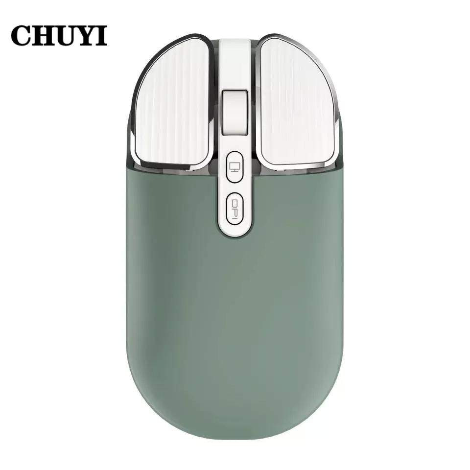 Chuyi เมาส์บลูทูธไร้สาย 2.4G แบบบางพิเศษ เสียงเงียบ สําหรับคอมพิวเตอร์ ...