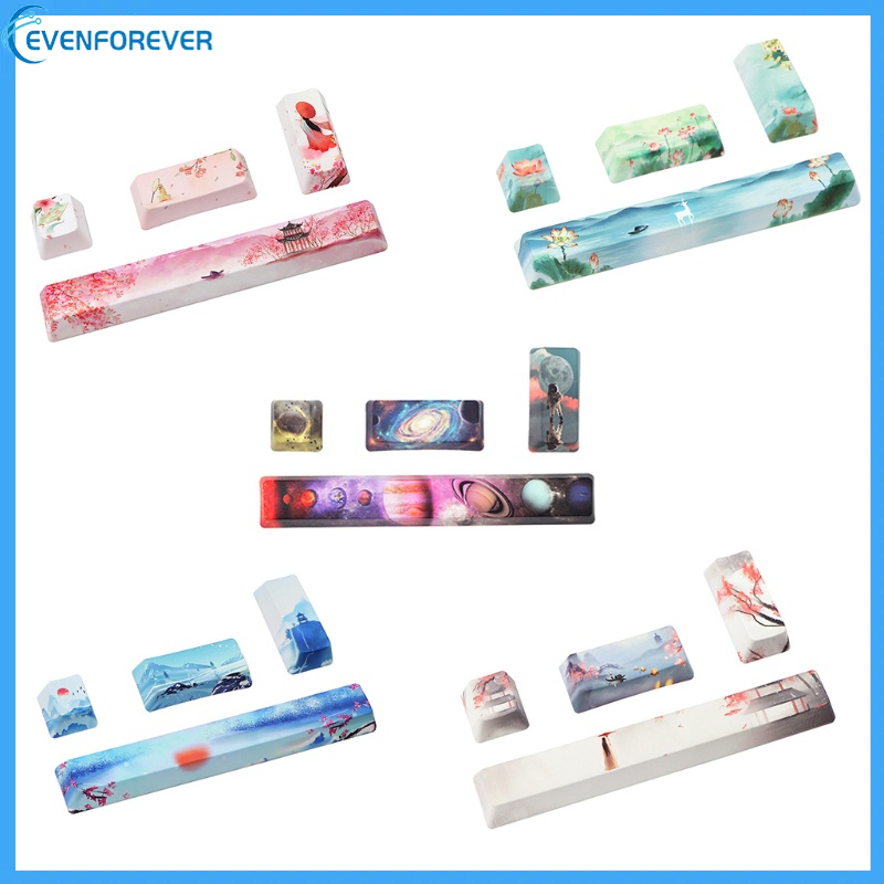 Ev Diy Keycap Pbt Esc Enter 6.25U Spacebar ปุ่มกดย้อมสีห้าด้านสําหรับ ...