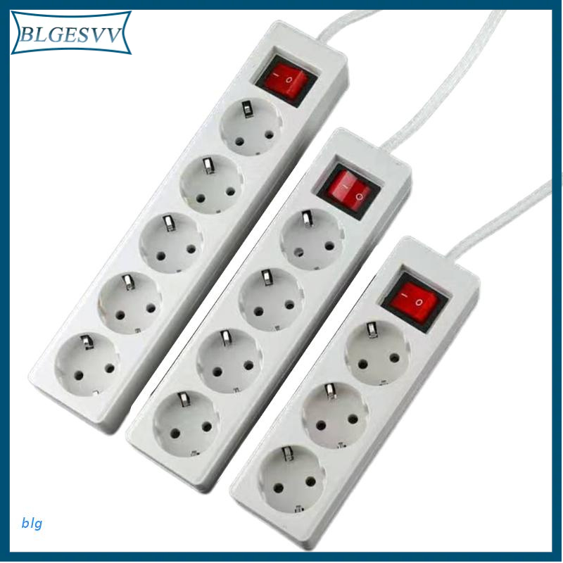 EU Standard German Type Power Strip 3/4/5 Sockets in a Row Flat Adapter ...