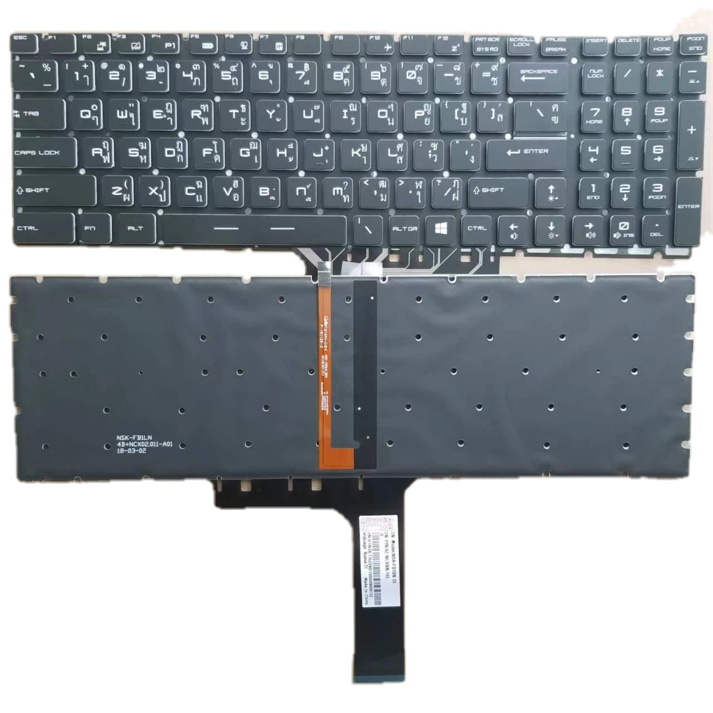 คีย์บอร์ด Laptop Keyboard for MSI GE62 2QD GE62 2QE 2QF GE62 MS-16J1 MS ...