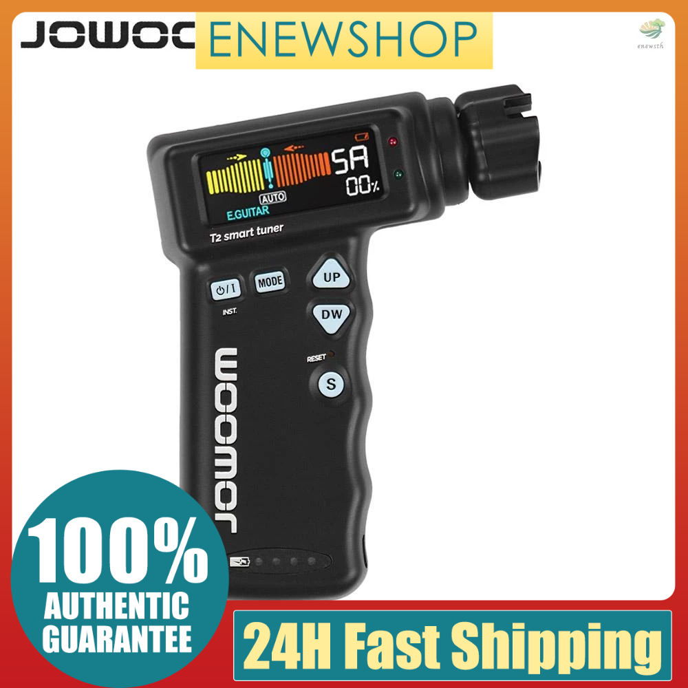 Enewsth)jowoom T2 อุปกรณ์จูนเนอร์ปรับแต่งสายกีตาร์ อเนกประสงค์ ชาร์จแบตเตอรี่ลิเธียมในตัว สําหรั ...
