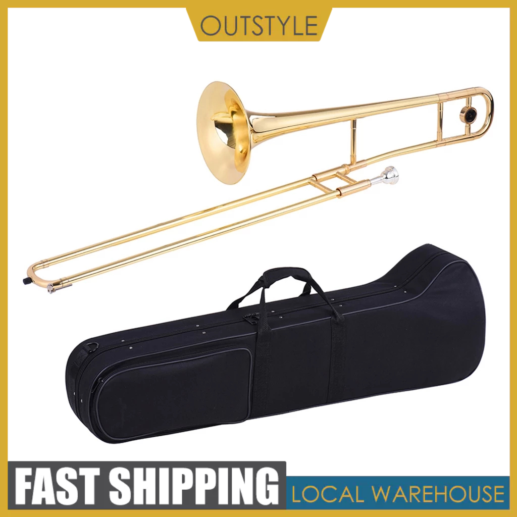 [จัดส่งในพื้นที่]Alto Trombone เครื่องดนตรี เคลือบทองคํา ทองเหลือง Bb ...