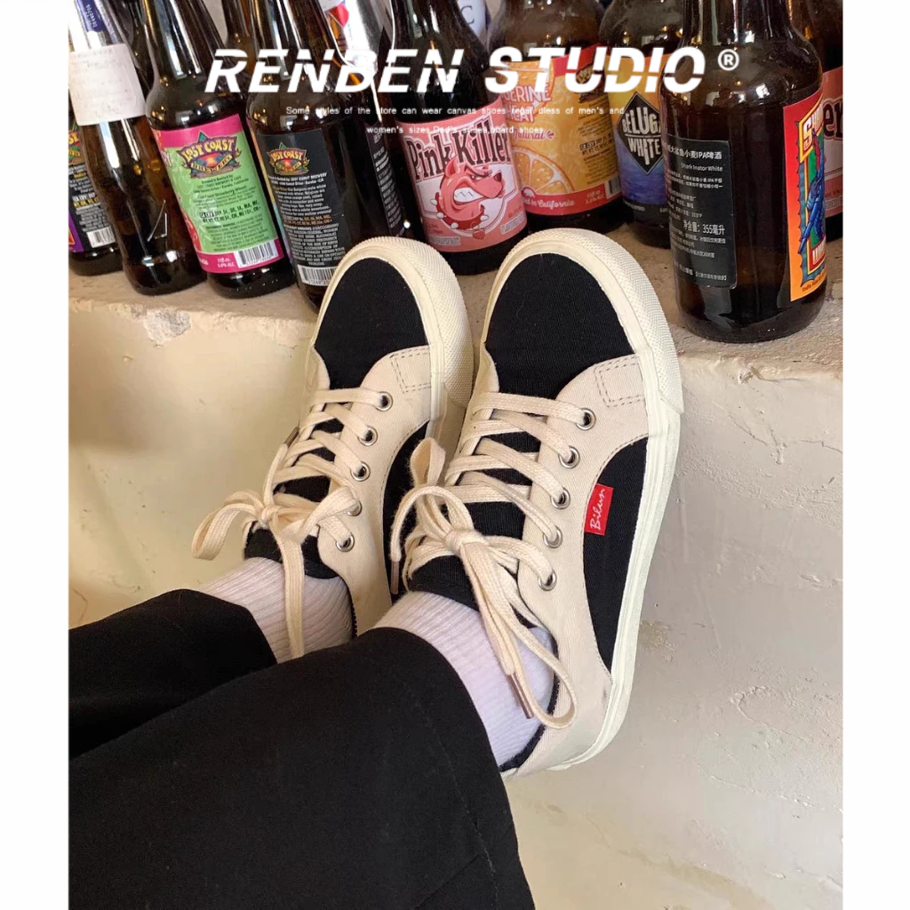Riben ใหม่ Low-Top Contrast เวอร์ชั่นเกาหลีของ Ulzzang อเนกประสงค์เด็ก ...
