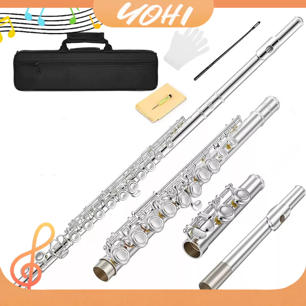 Yohi C Flutes Closed Hole 16 Keys Flute for Beginner Kids Student Flute ...