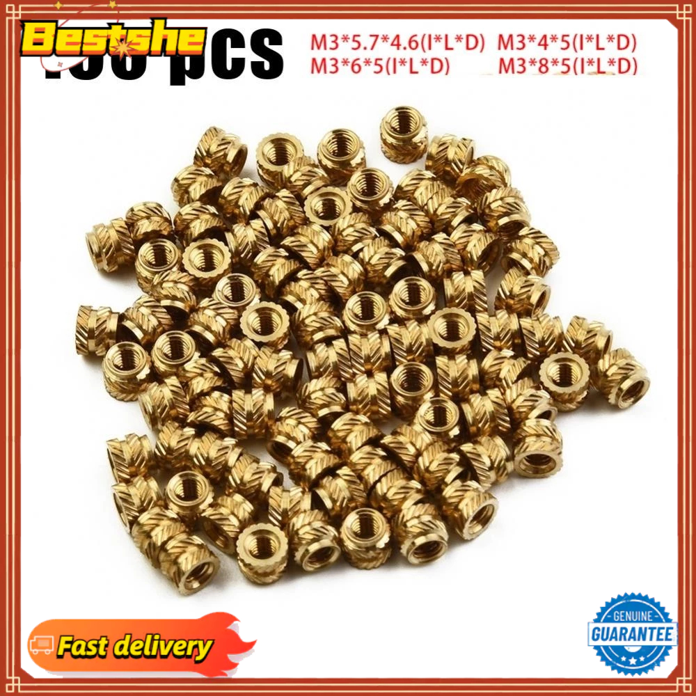 【Bestshe】Industrial Threaded Insert Copper Nuts M3 Nuts Threaded Insert ...