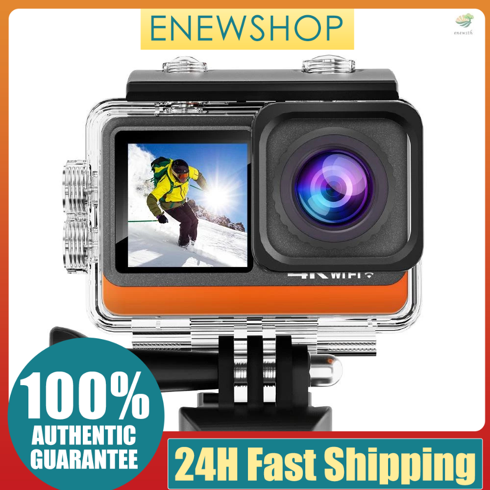 กล้องแอคชั่น 4K Ultra HD 24MP กันน้ํา กันสั่น พร้อมหน้าจอสัมผัส 2.0 ...