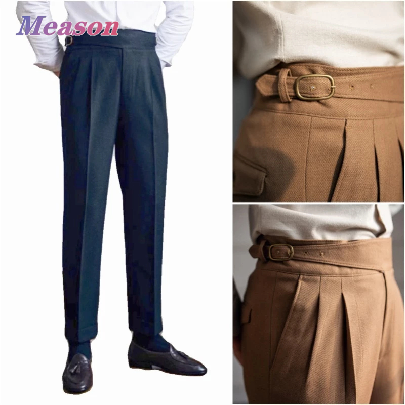 Mesaon สไตล์เกาหลี กางเกงผู้ชาย 3สี เอวสูง เอวปรับได้ กางเกง A59 ...